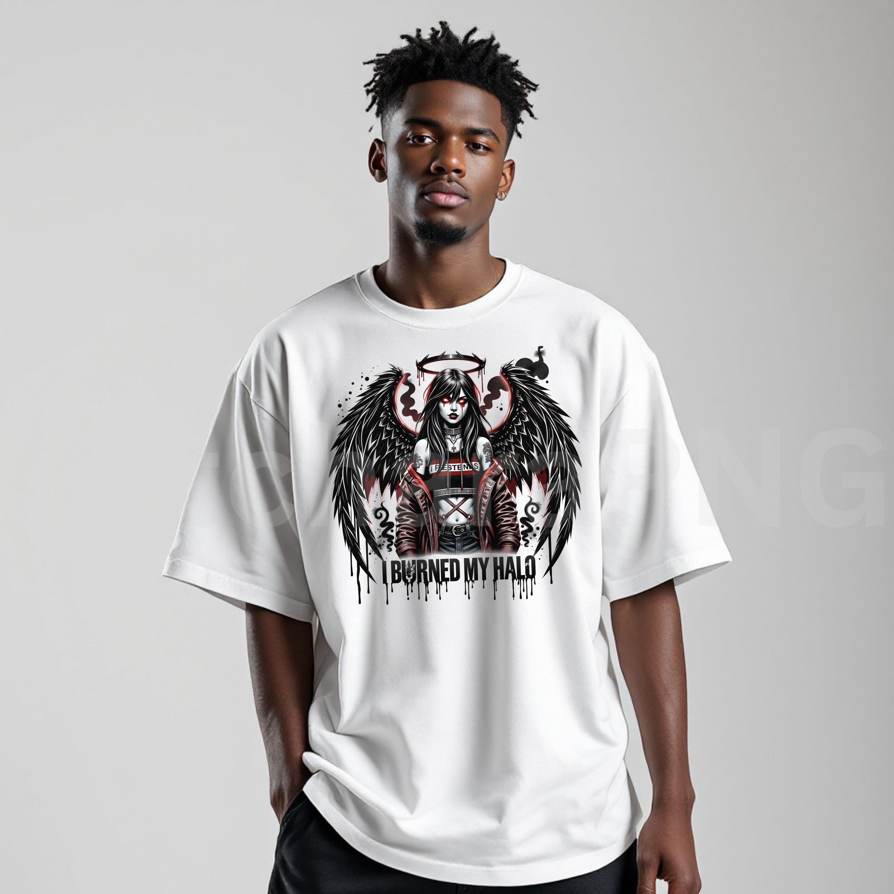 Fallen Angel Girl PNG | Gothic Dark Graffiti Art | DTF Transfer ...