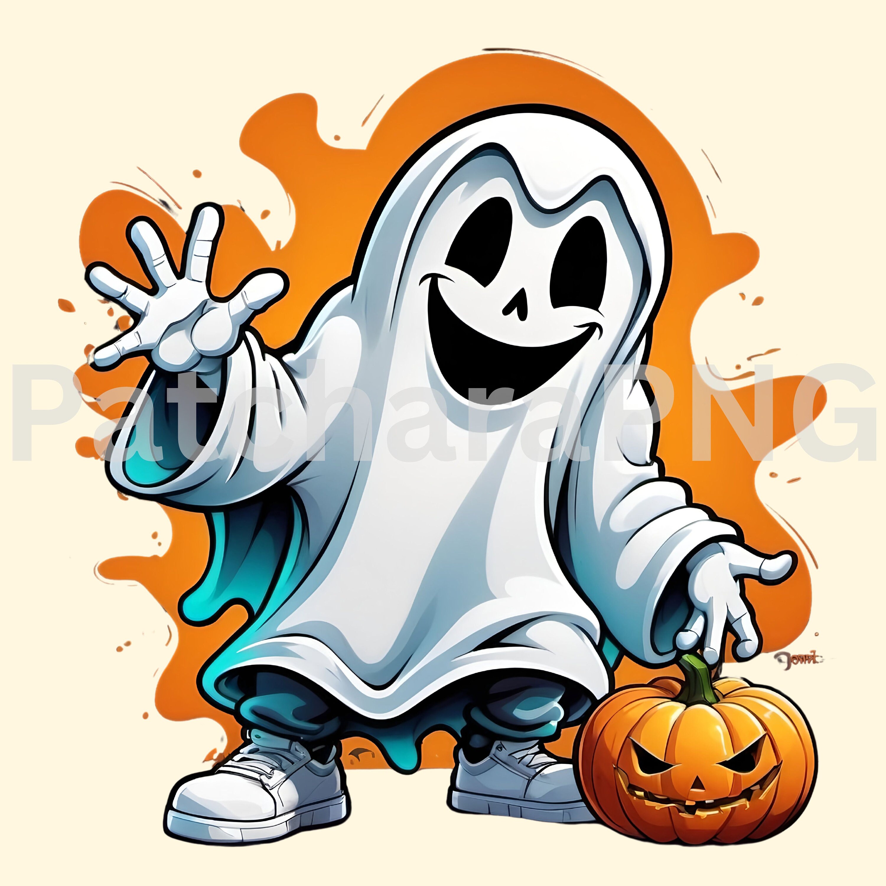 Graffiti Hip-hop Ghost and Pumpkin Clipart Digital Download Urban ...