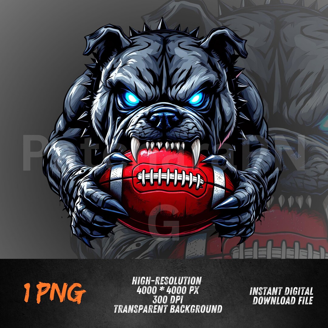 Bulldog Football Mascot PNG | Fierce Bulldogs Sports Sublimation ...