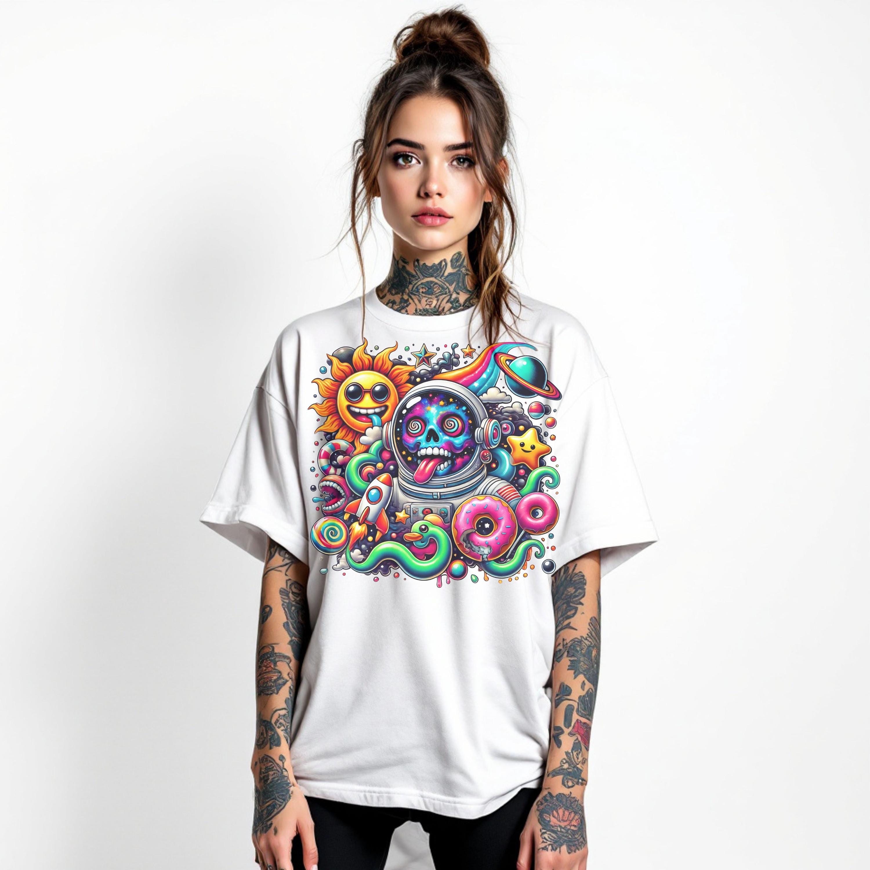 Psychedelic Astronaut Skull PNG | Trippy Space Duck Donut Clipart ...