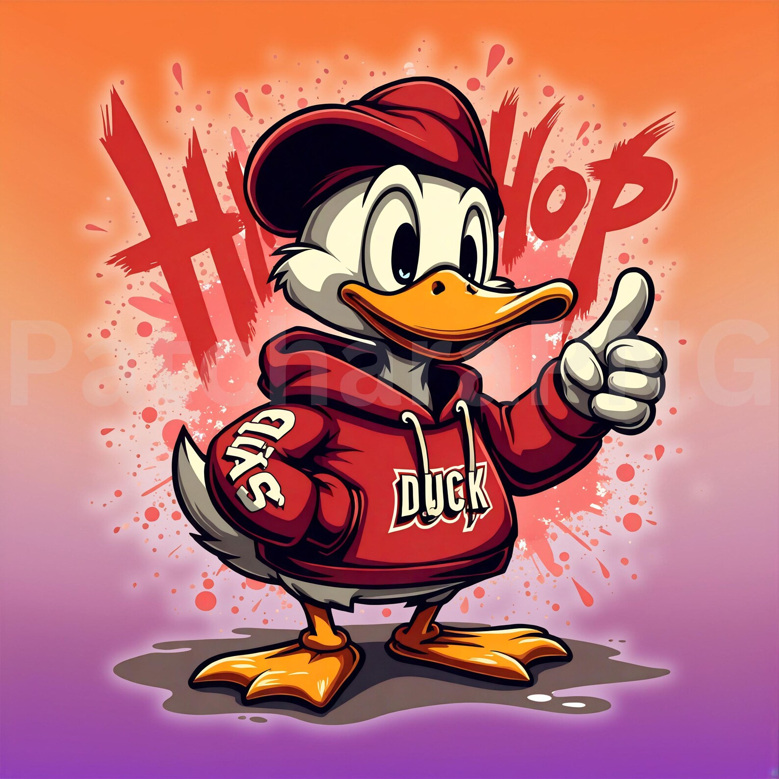 Hip Hop Duck PNG | Cartoon Duck Clipart in Street Style | Urban Bird ...