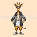 Hip-hop Giraffe Graffiti Art - Cool Cartoon Giraffe With Gold Chains ...