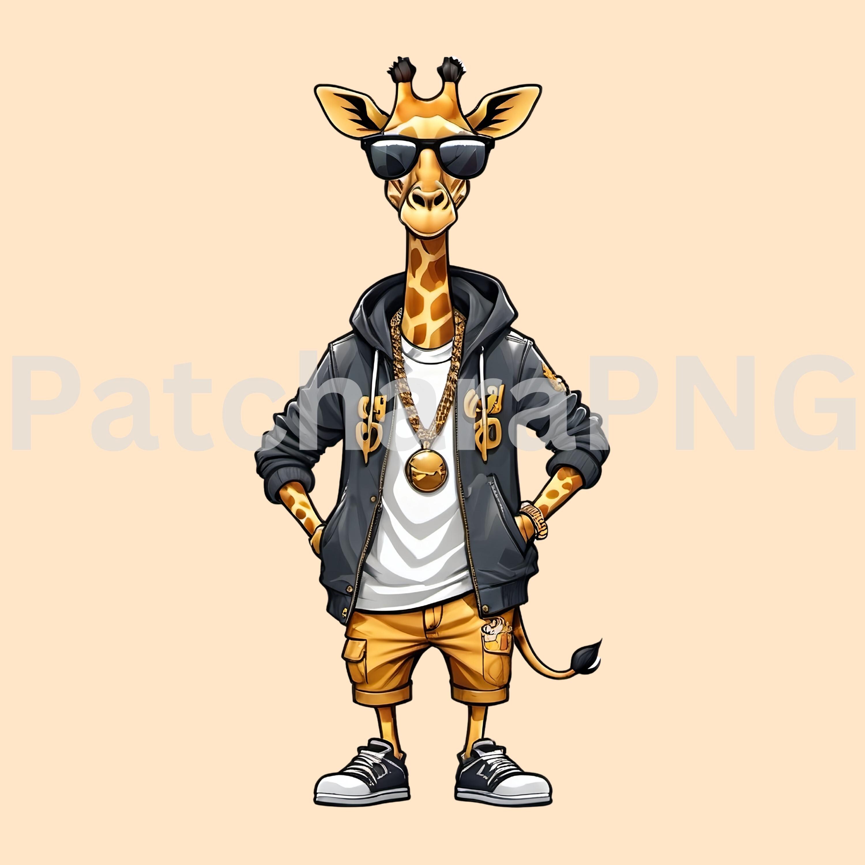 Hip-hop Giraffe Graffiti Art - Cool Cartoon Giraffe With Gold Chains ...