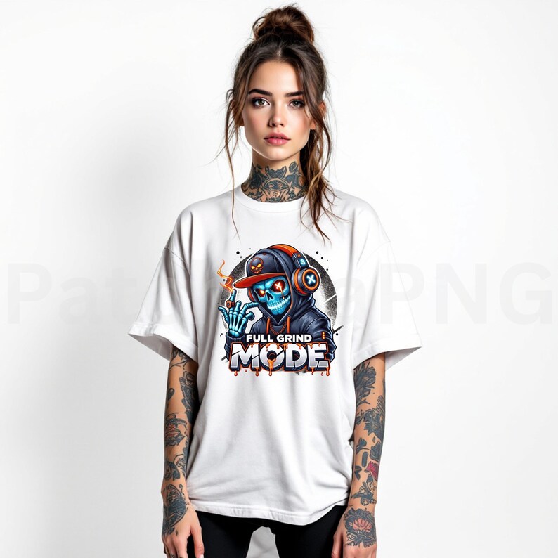 Full Grind Mode Skull PNG – Hustler Graffiti Clipart for DTF ...