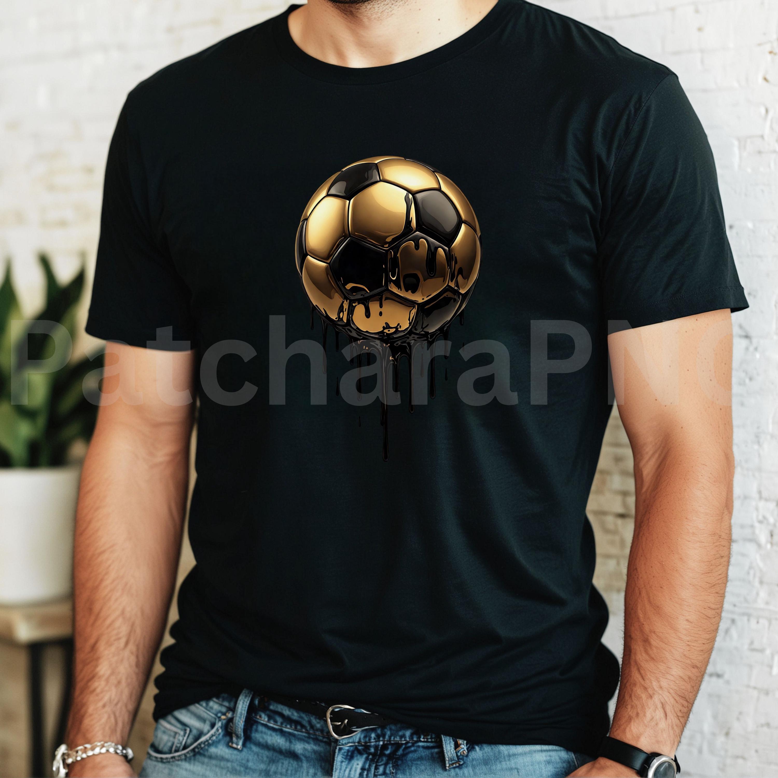 Black Gold Soccer Ball PNG | Dripping Football Clipart for Sublimation ...