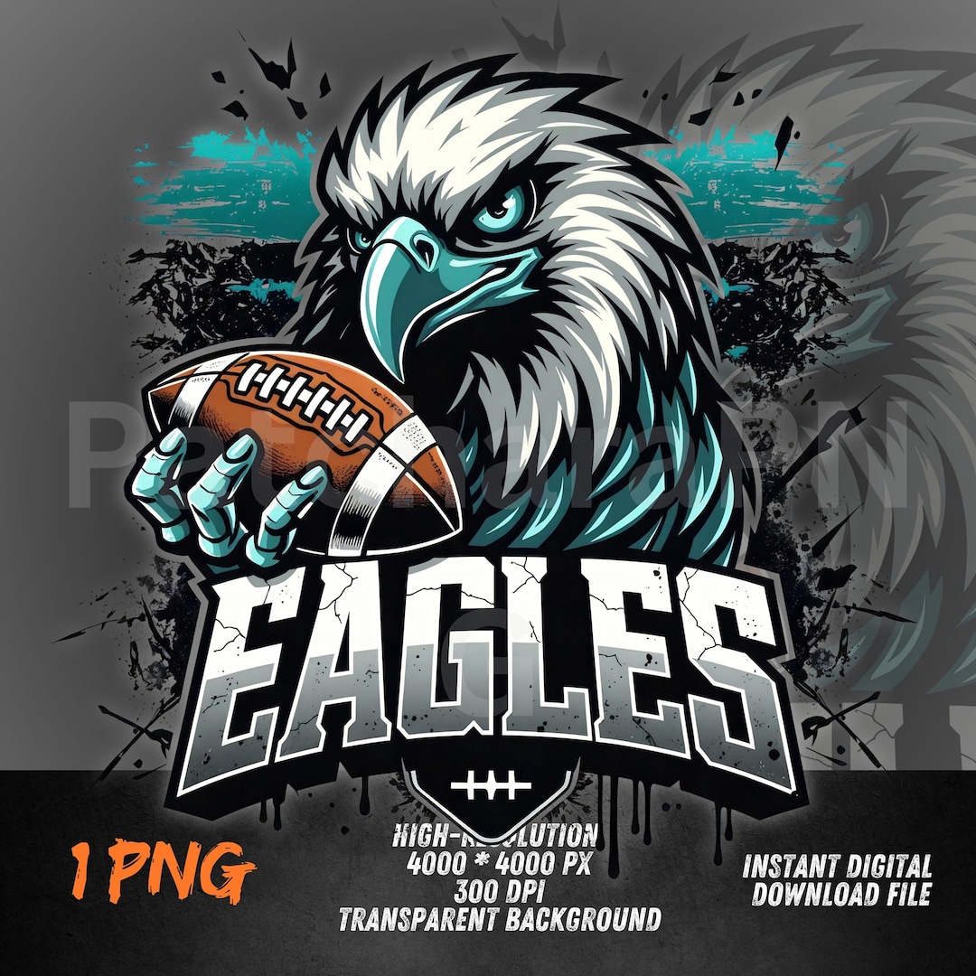 Eagle Football Mascot PNG | DTF Sublimation Team Shirt Design | Bold ...