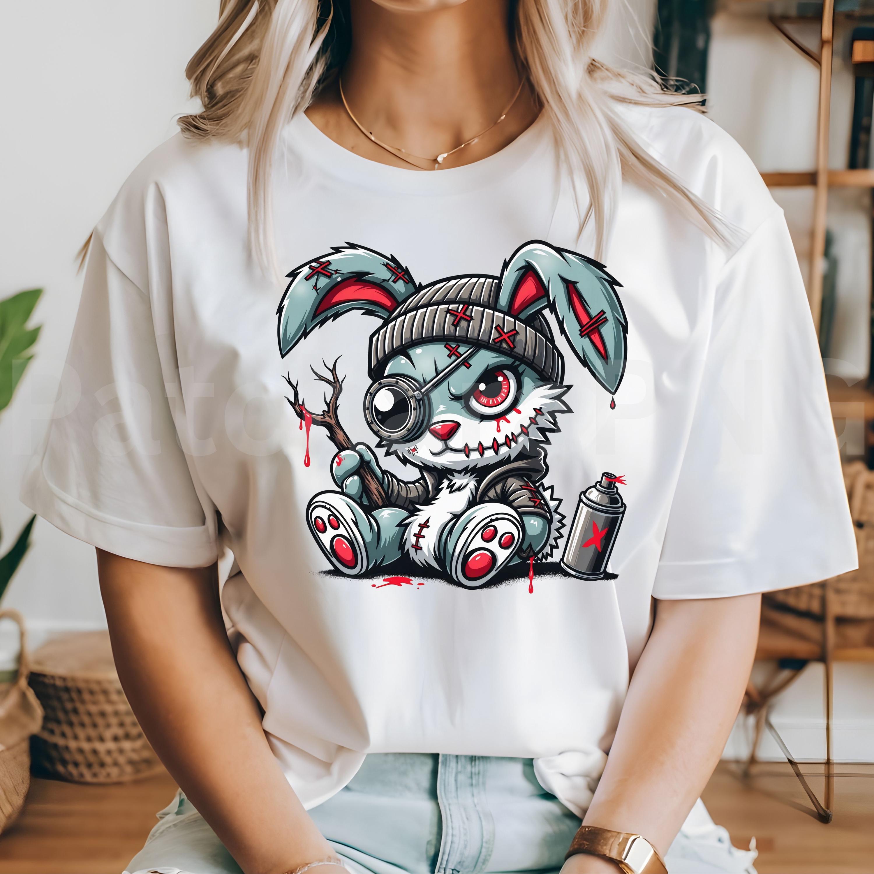 Graffiti Bunny PNG | Dark Cute Bunny Clipart With Spray Can | Urban ...