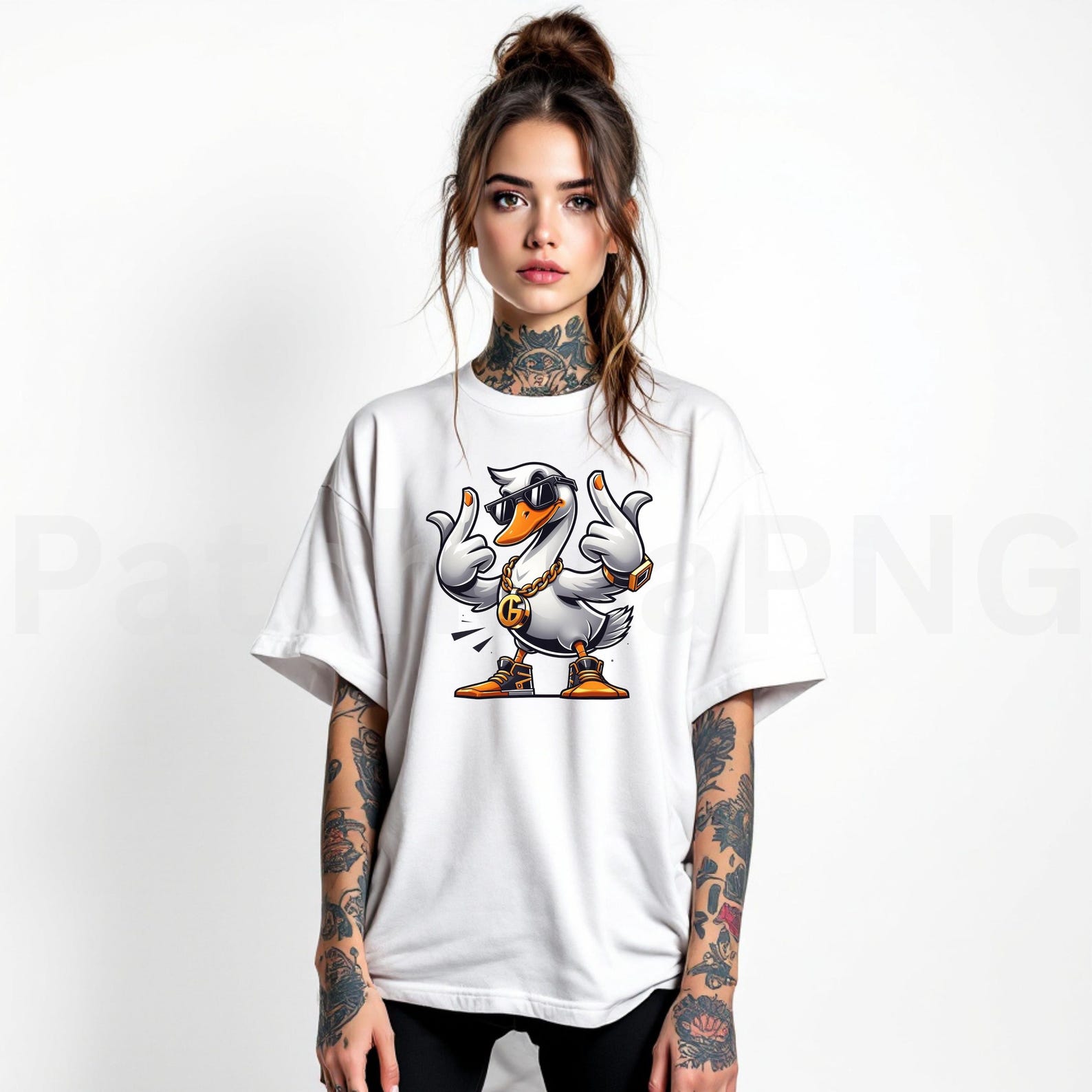 Gangsta Duck PNG – Funny Hip Hop Duck With Gold Chain & Sneakers ...