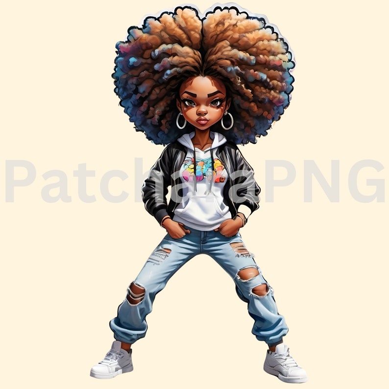 Graffiti Afro Hair Girl Clipart Digital Download Hip Hop Girl Art ...