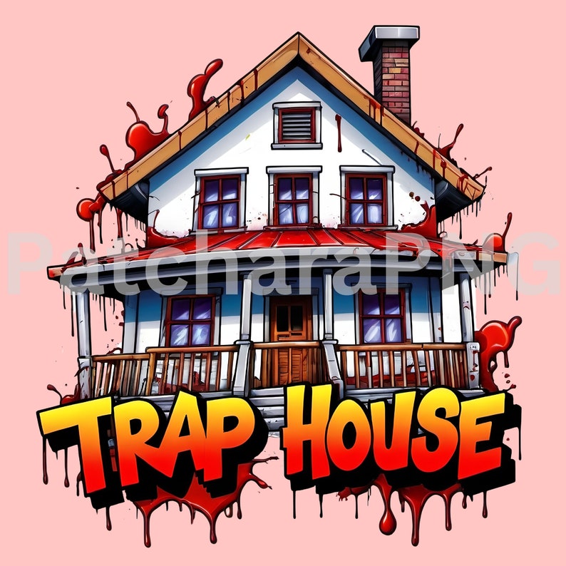 Trap House Graffiti PNG | Bold Urban Street Art | Sublimation PNG for ...