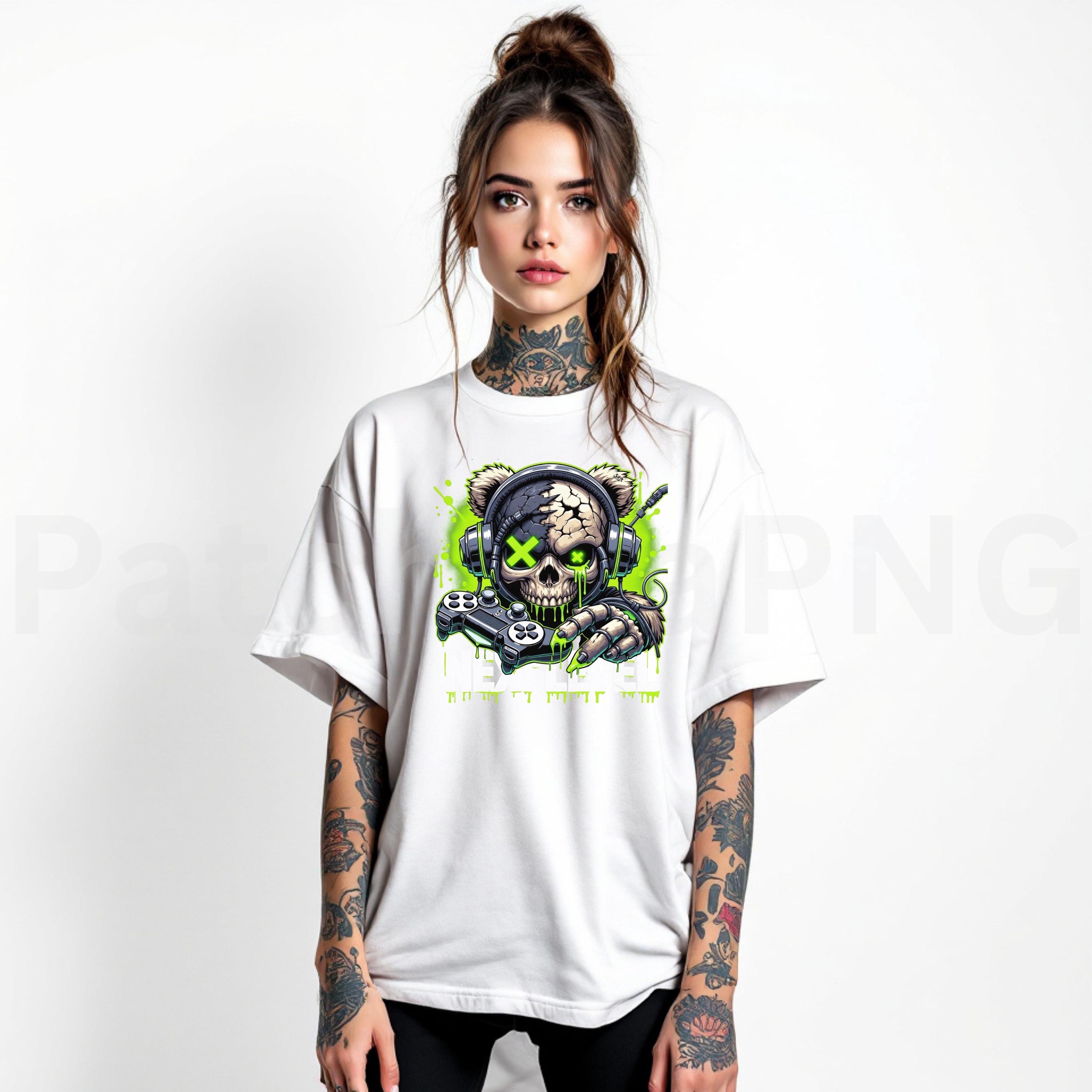 Next Level Gamer Skull Bear PNG | Neon Green Gaming Clipart ...