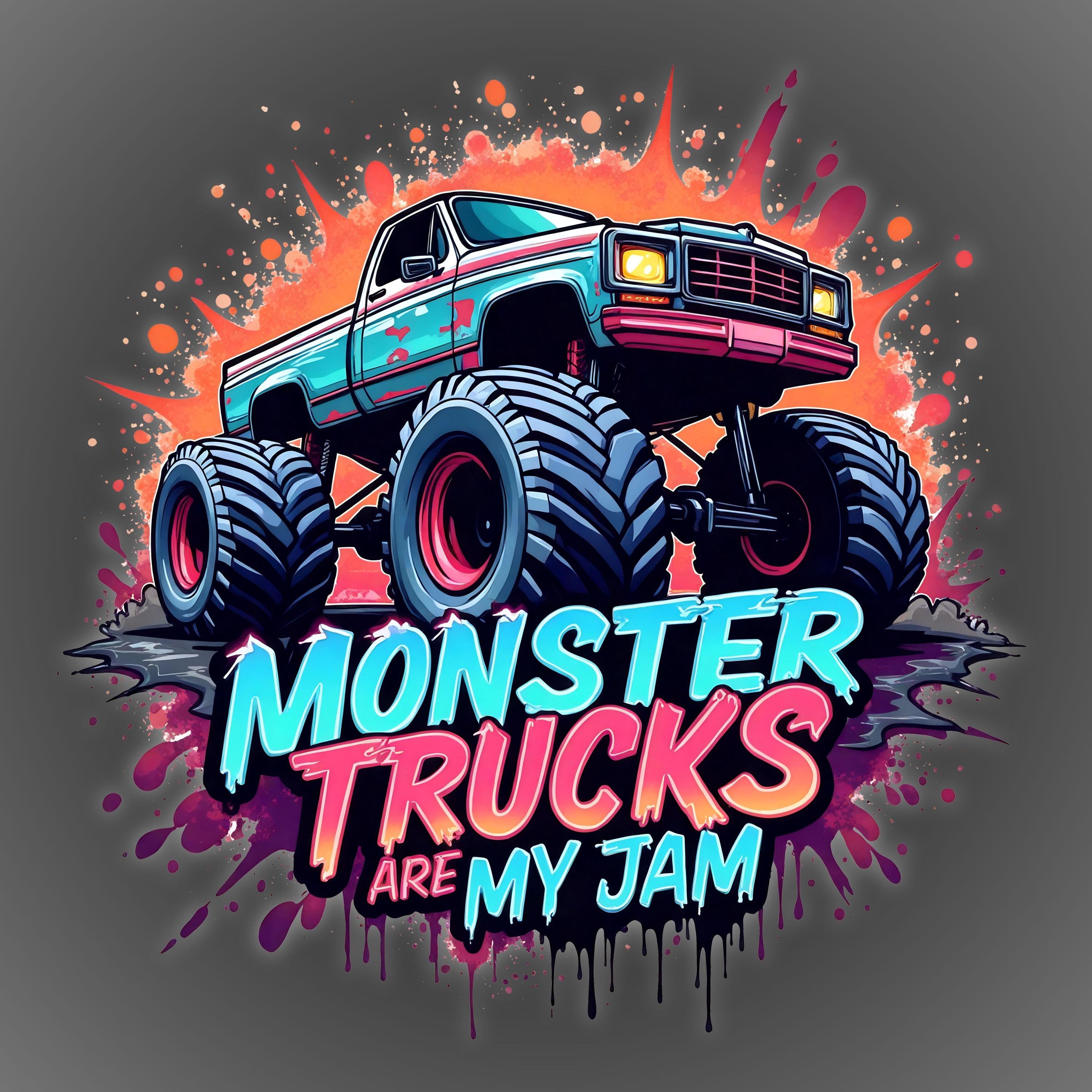 Monster Truck PNG | Big Truck Clipart With Neon Splash | Monster Trucks ...
