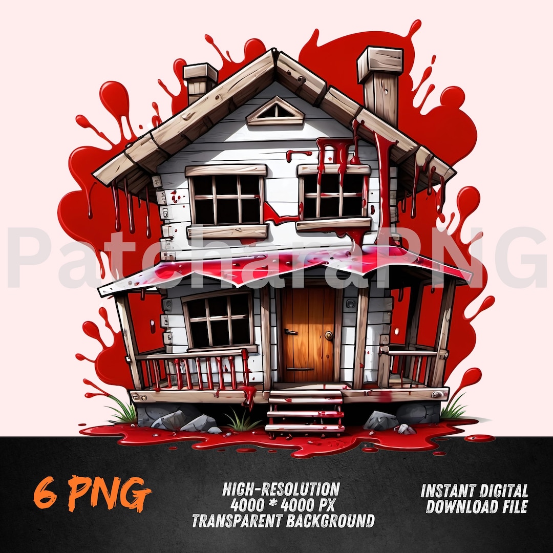 Vibrant Cartoon Trap House Graffiti Art With Bold Outlines and Blood ...