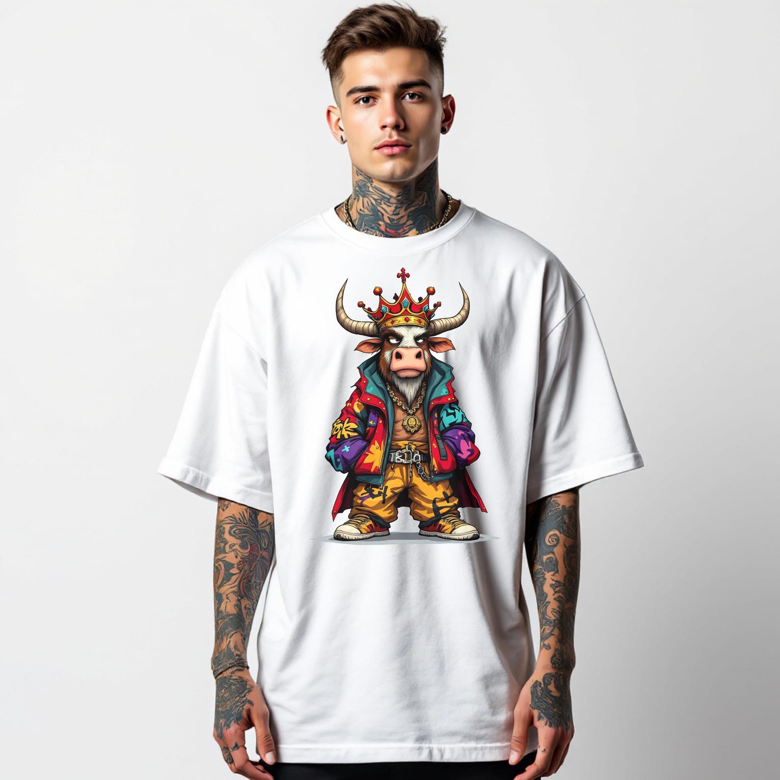 King Cow PNG | Royal Gangsta Cow Clipart With Crown | Urban Street ...