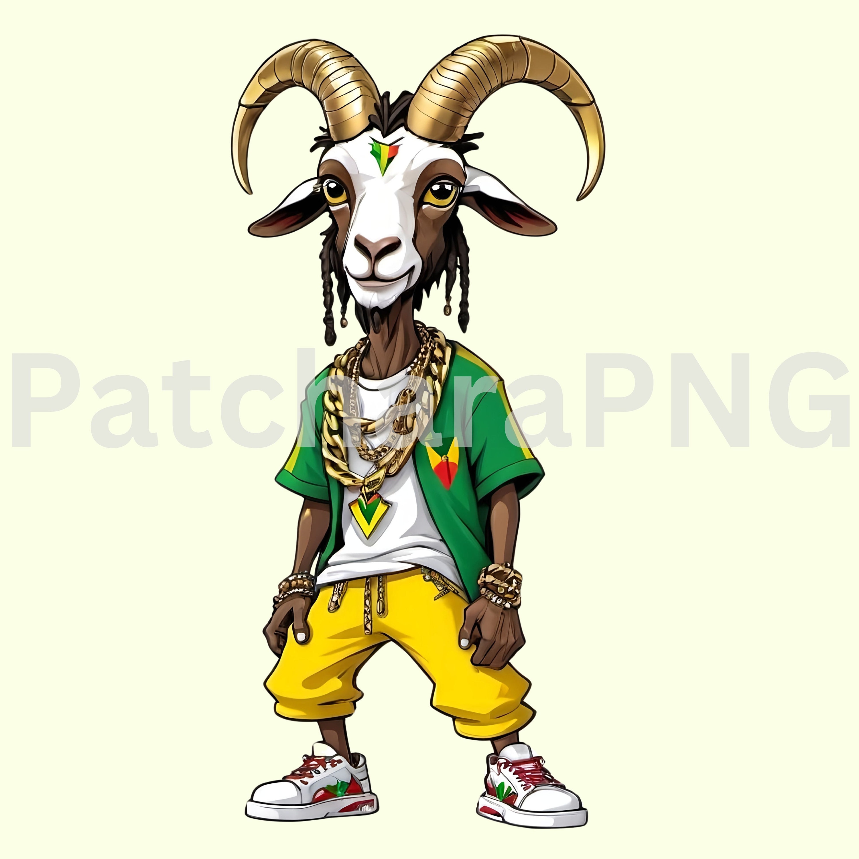 Rasta Goat PNG | Cool Goat Clipart With Dreadlocks and Hoodie | Reggae ...