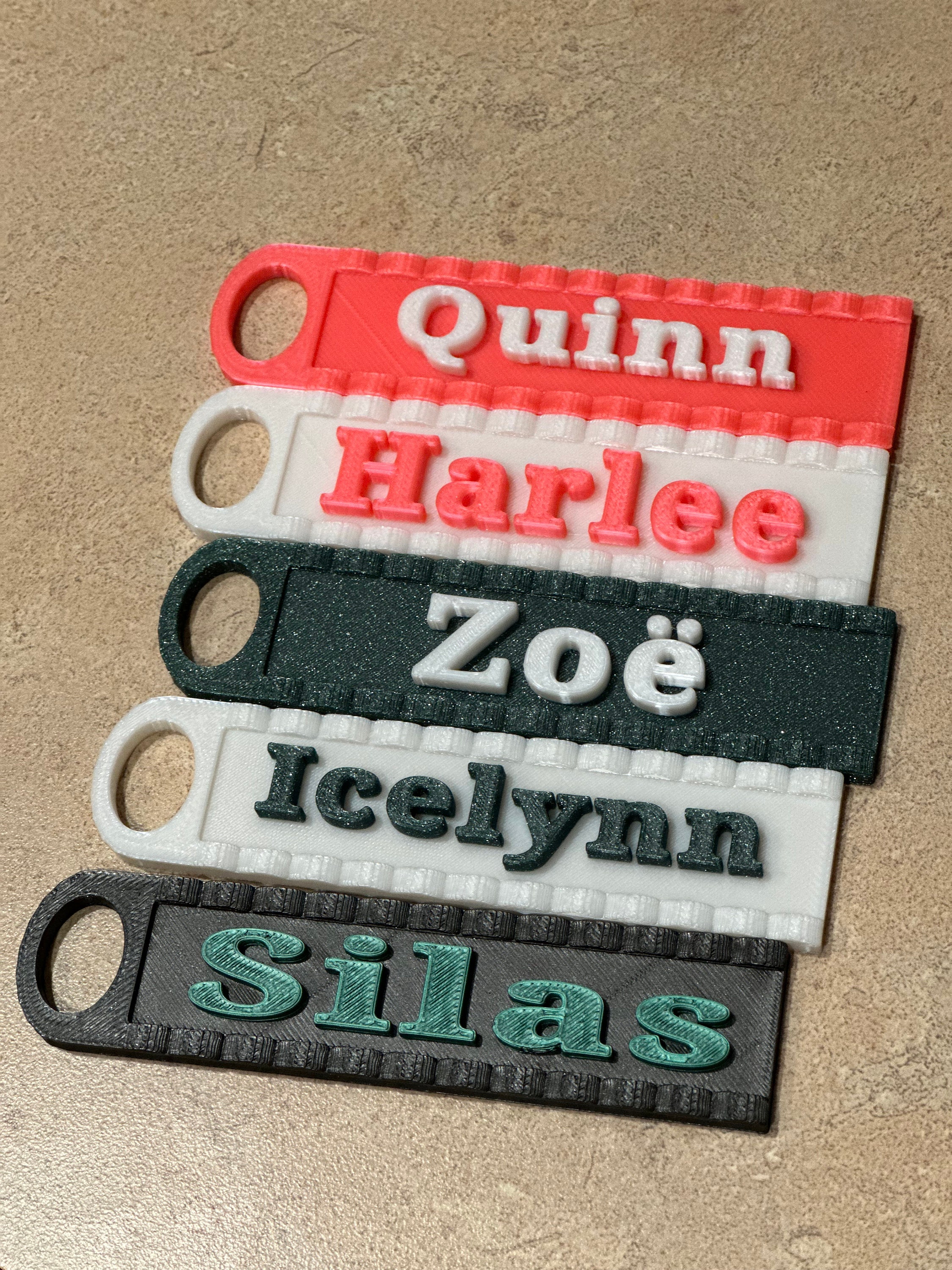 Custom 3D Printed Name Tag Key Chain - Etsy