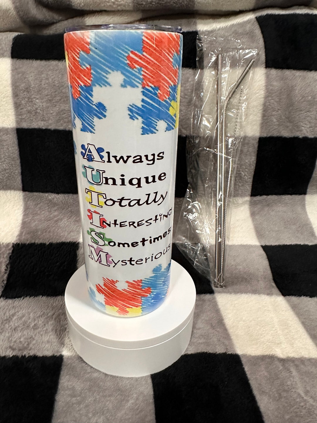 20 Oz Sublimated Tumbler Cup Autism Awareness - Etsy