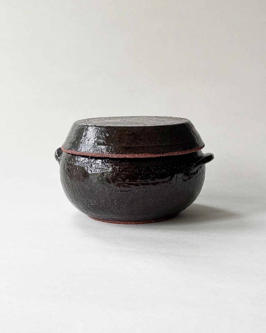 A Handmade Korean Traditional Onggi in Brown / Tea Container, Dry Herbs ...