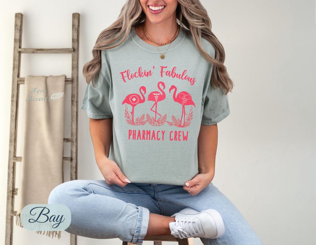 Flamingo Shirt for Pharmacy Crew Funny Technician Tshirt Trendy ...