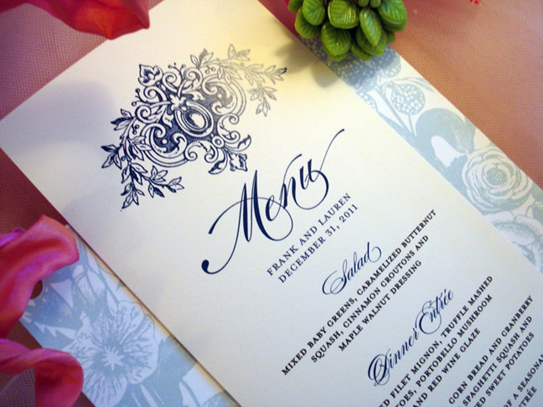 Royal Aisle Wedding Collection - Menu Cards - Etsy