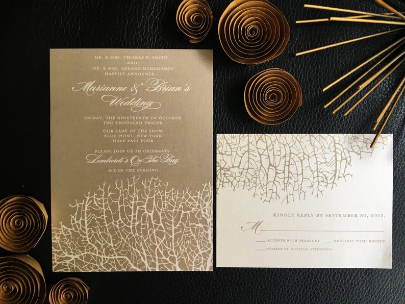 Reef Wedding Invitation in Mocha - Etsy