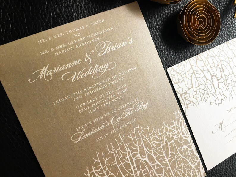 Reef Wedding Invitation in Mocha - Etsy