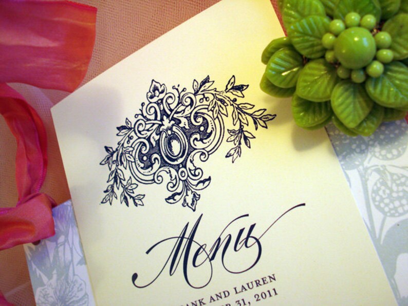 Royal Aisle Wedding Collection - Menu Cards - Etsy