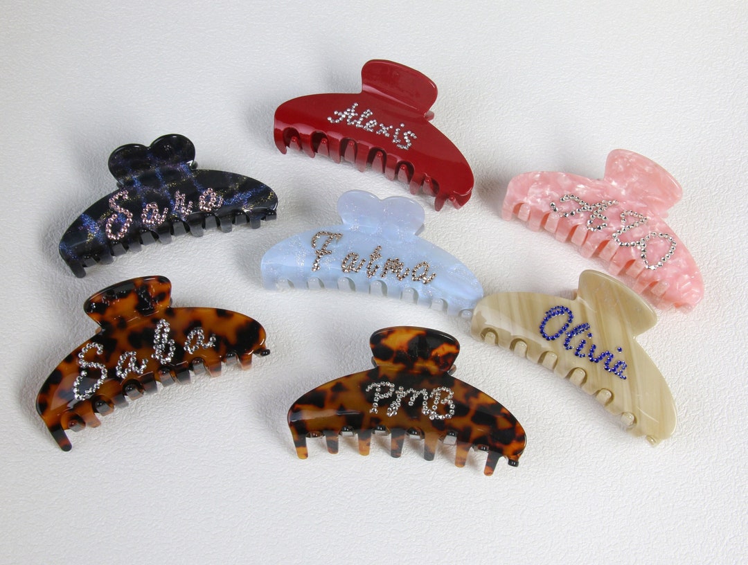 Custom Rhinestone Name Hair Claw Clips,personalized Hair Claw, Hair ...