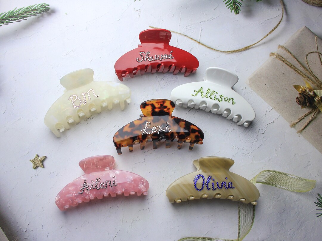 Personalized Hair Claw, Hair Clips, Hair Barrettes, Diamont Hair Claw ...