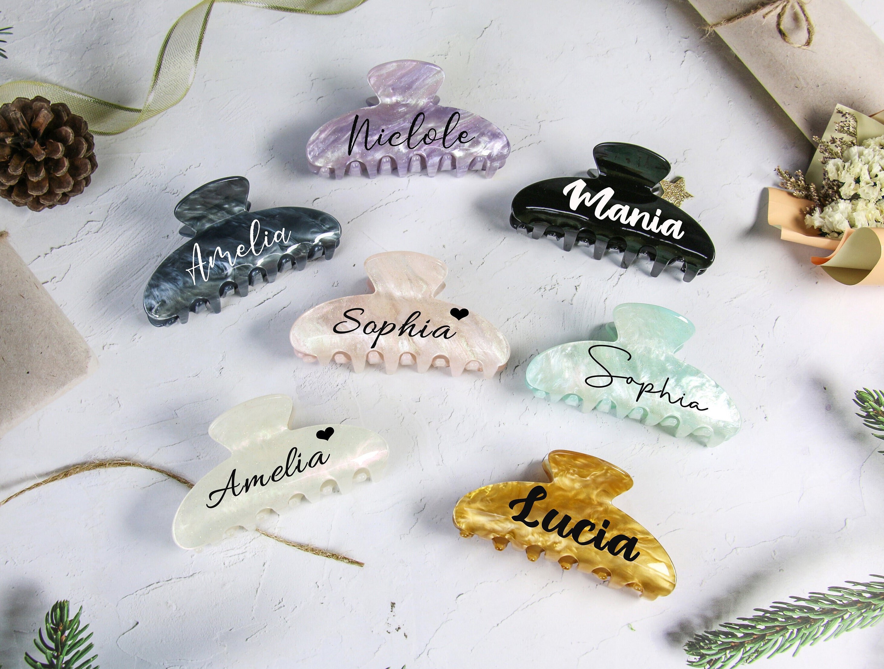 Customize Hair Claw, Custom Hair Claw, Bridesmaid Gift Wedding Gift ...