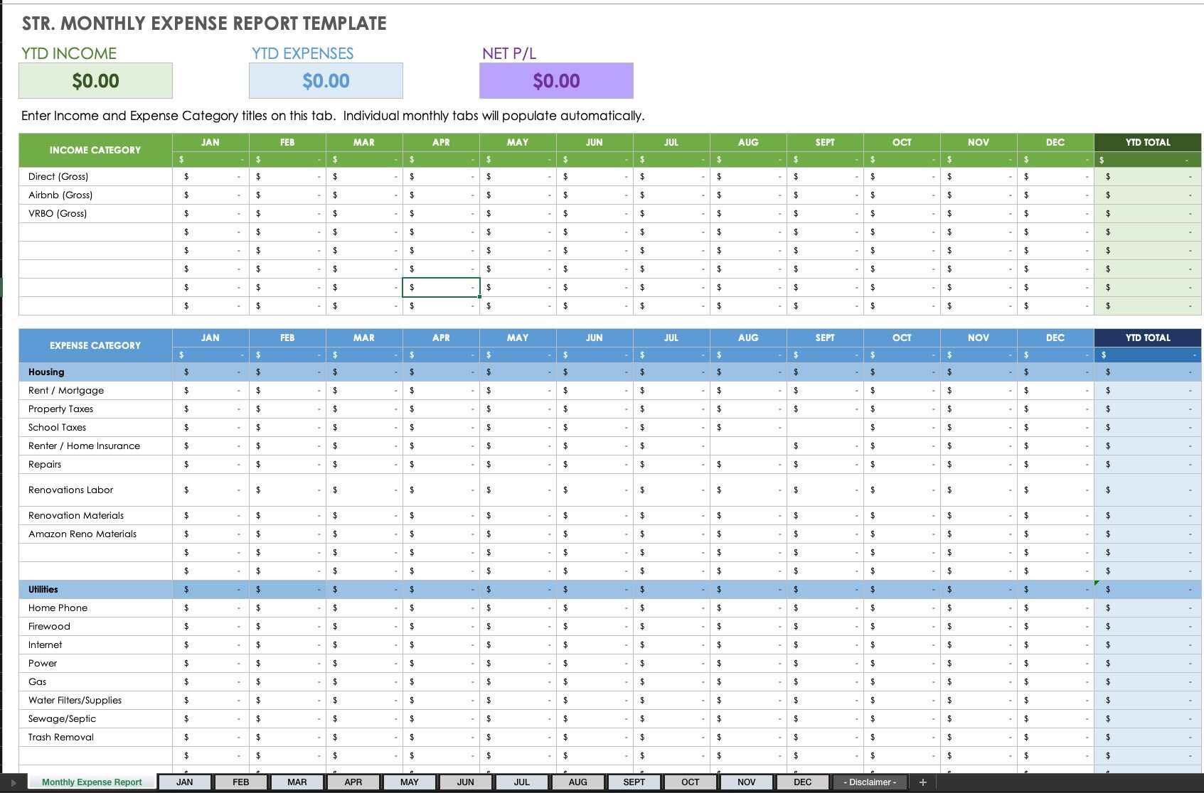 Beginner Airbnb Host Template Spreadsheet, Host Vacation Rental ...