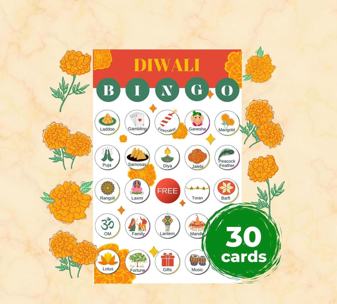Diwali Bingo Game Diwali Party Game Diwali Fun Activity Diwali Activity ...