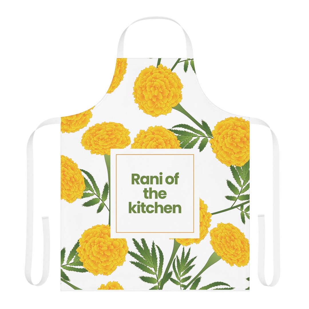 Marigold Indian Mom White Apron Gift | Mothers Day Gift | Indian Mom ...
