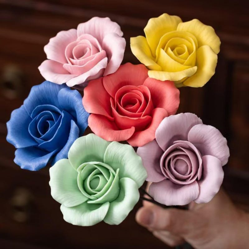 Ceramic Rose - Etsy