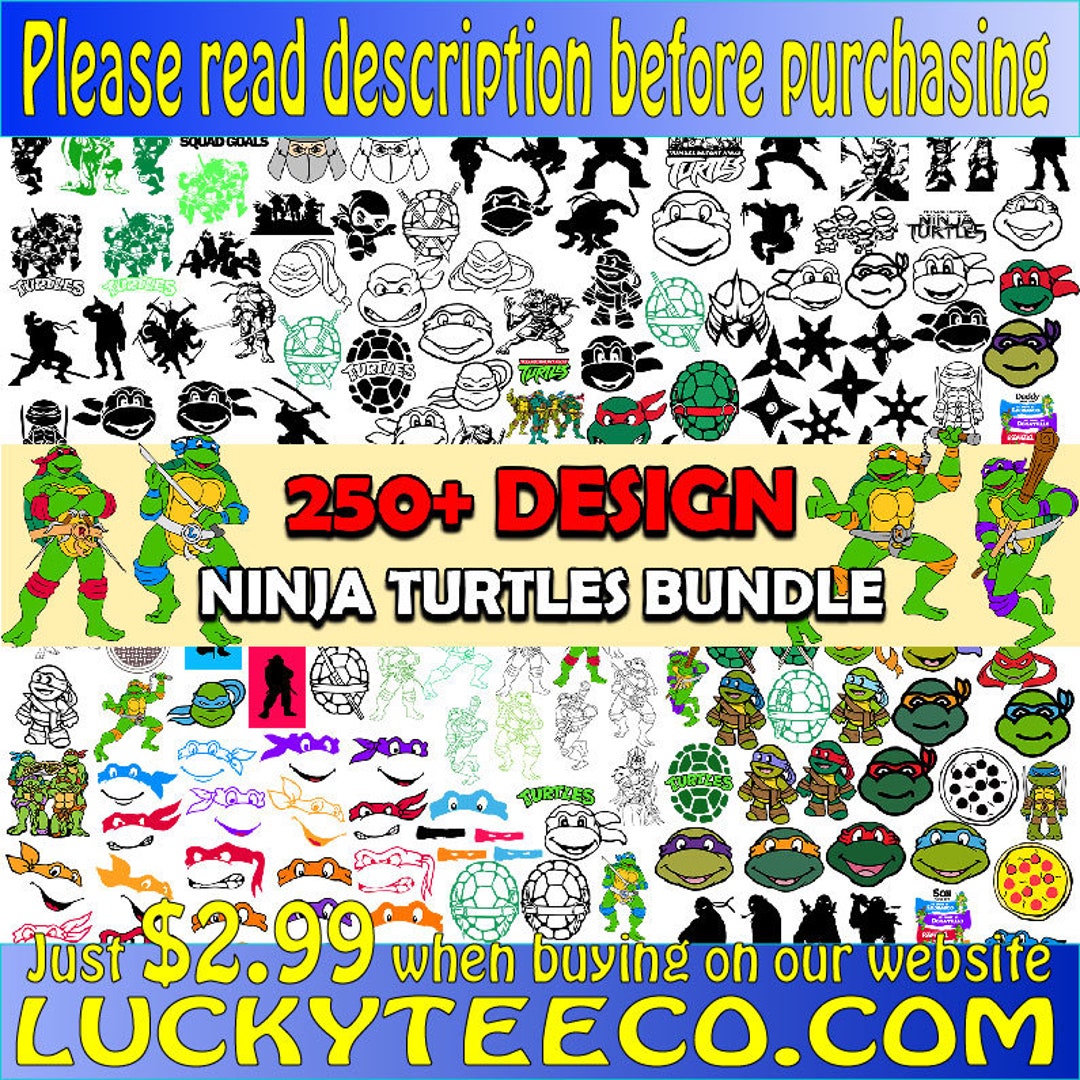250 Ninja Turtle Bundle Svg, Ninja Svg, Ninja Turtle Svg, Turtle Svg ...