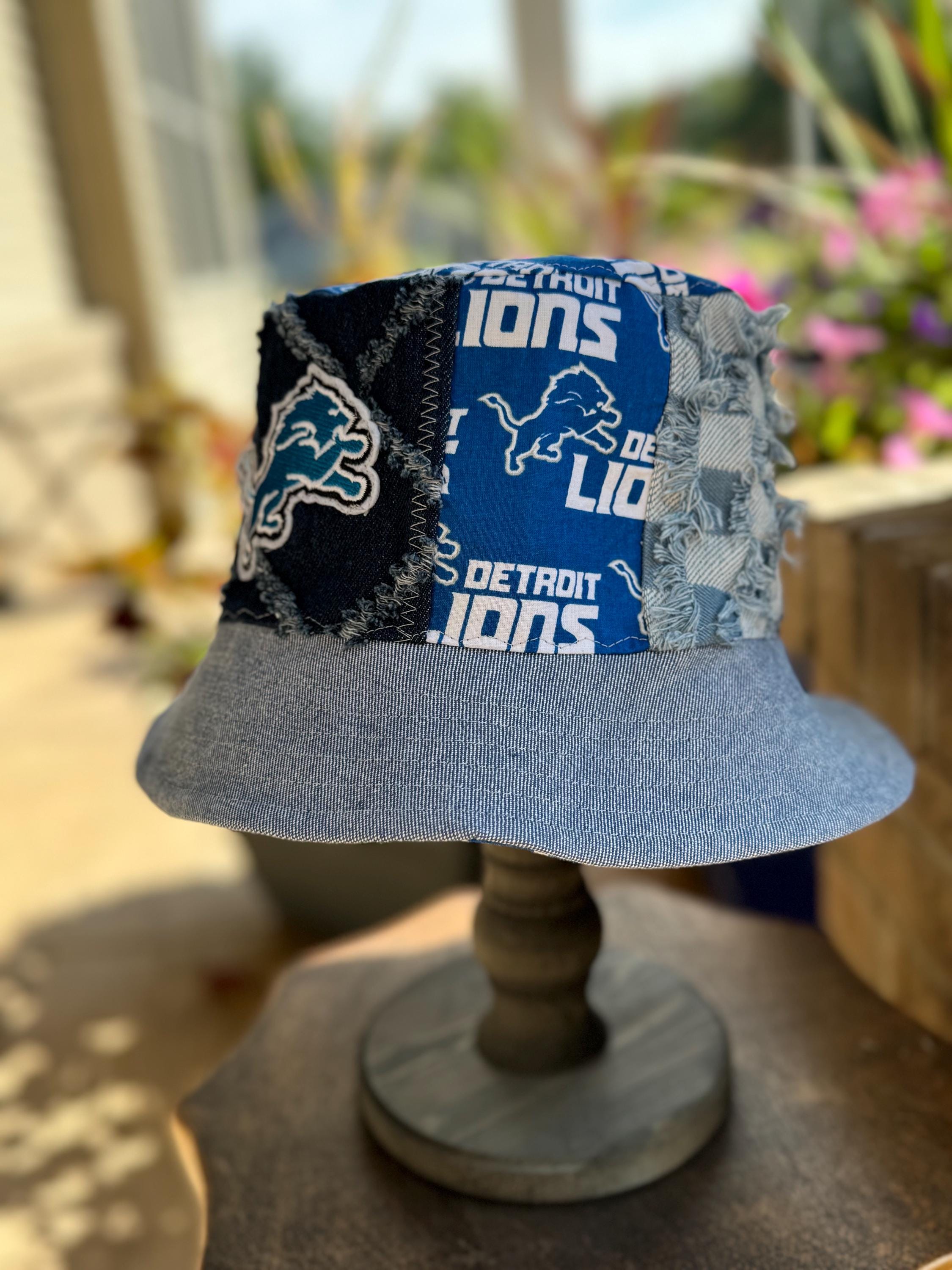 Detroit Lions Football Fan Custom Made Bucket Hat Adult Large OOAK Gift ...