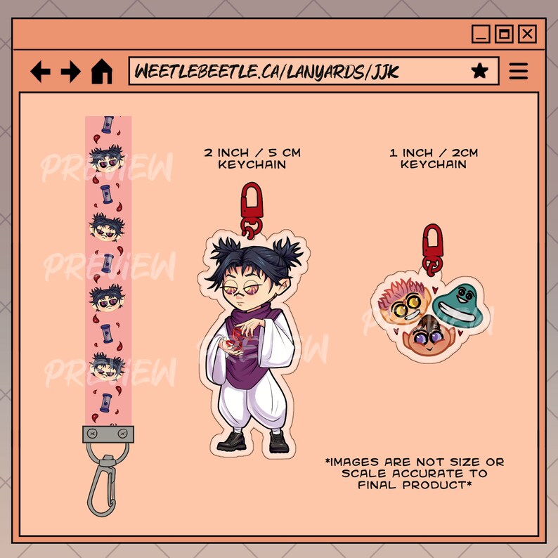 JJK Lanyard + Keychains Nanami, Choso, Kashimo - Etsy