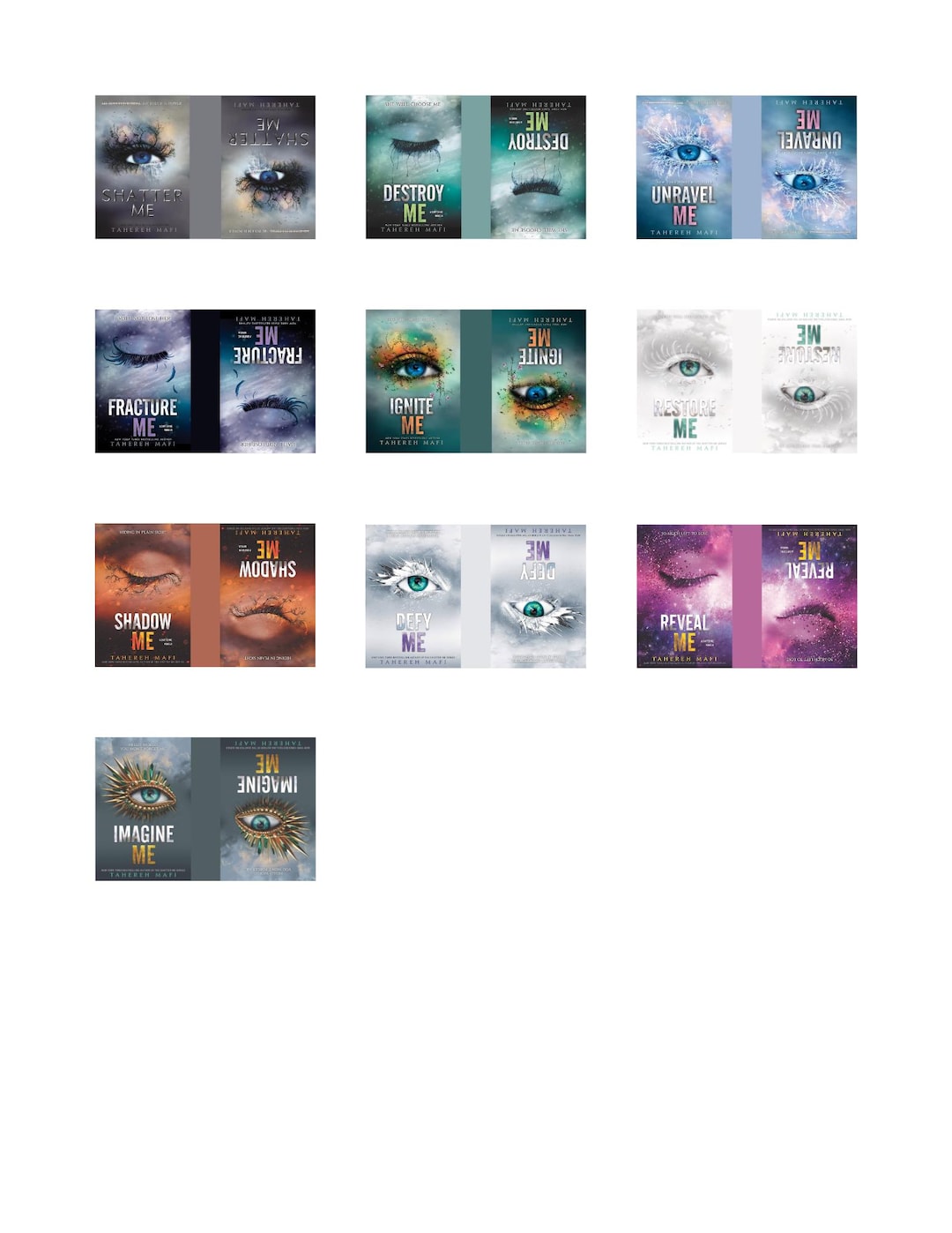 Shatter Me Series Mini Book Cover Template - Etsy