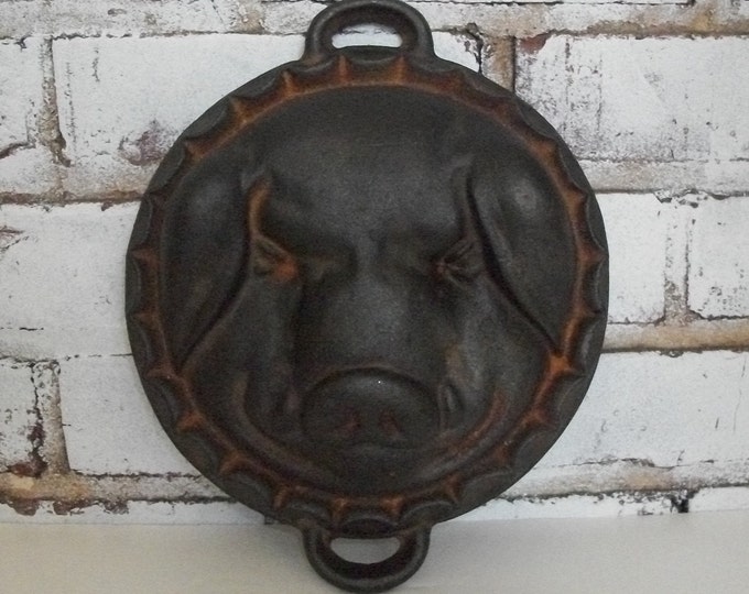 Vintage Cast Iron Pig Face Souse Mold Metal Hog's Head - Etsy