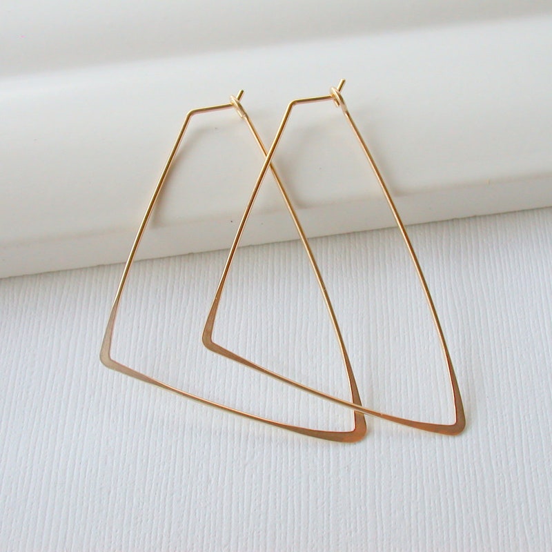 Triangle Hoops - Etsy