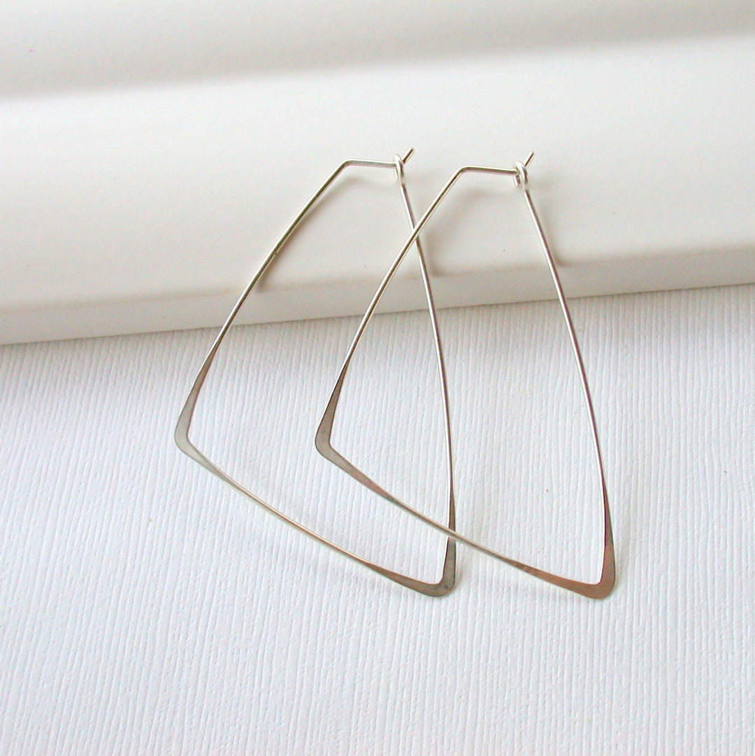 Geometric Earrings Large Hoop Earrings Gold Hoop Earrings Silver Hoop ...