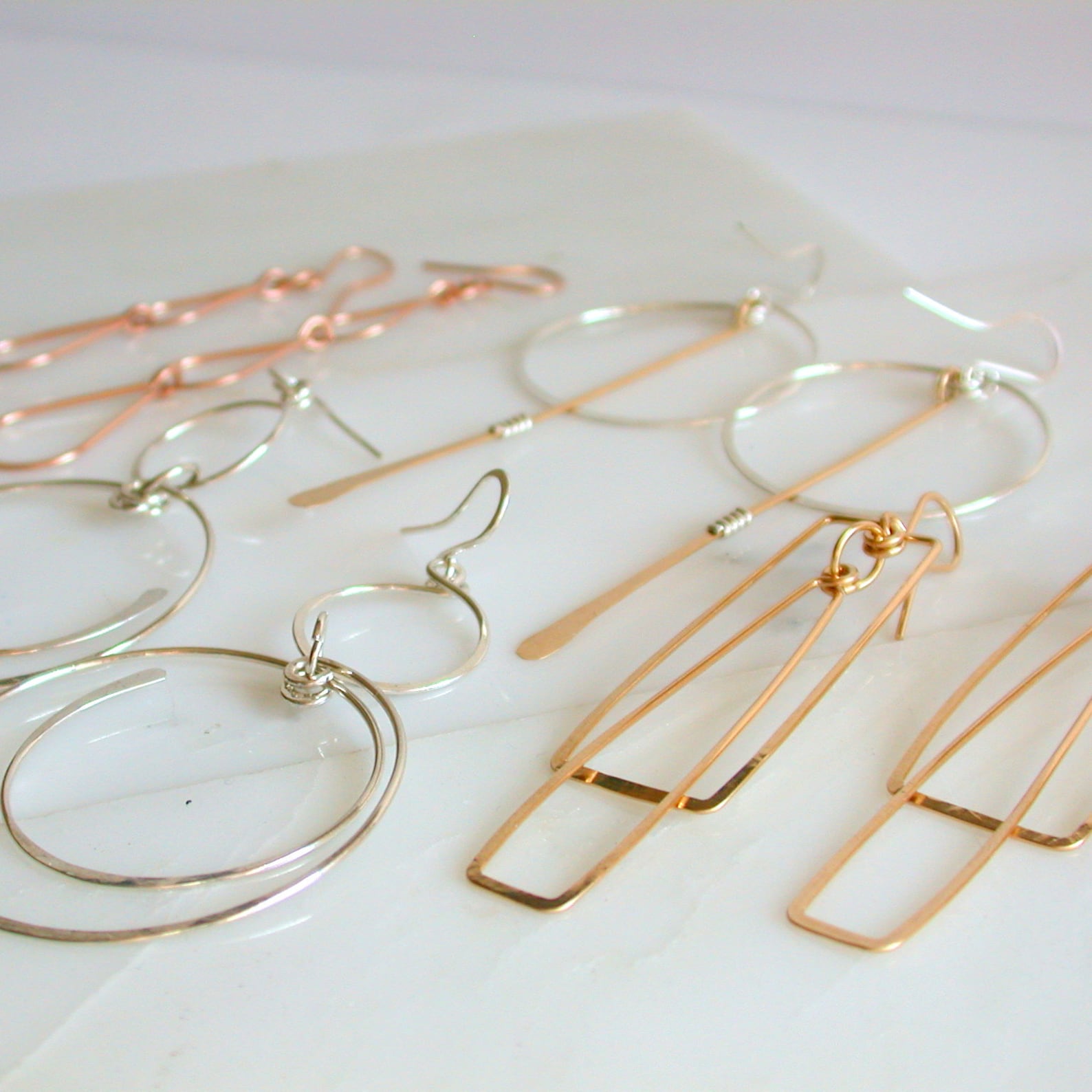 Rectangle Mirage Swinging Hoop Earrings. Modern Rectangle Hoop Earrings ...