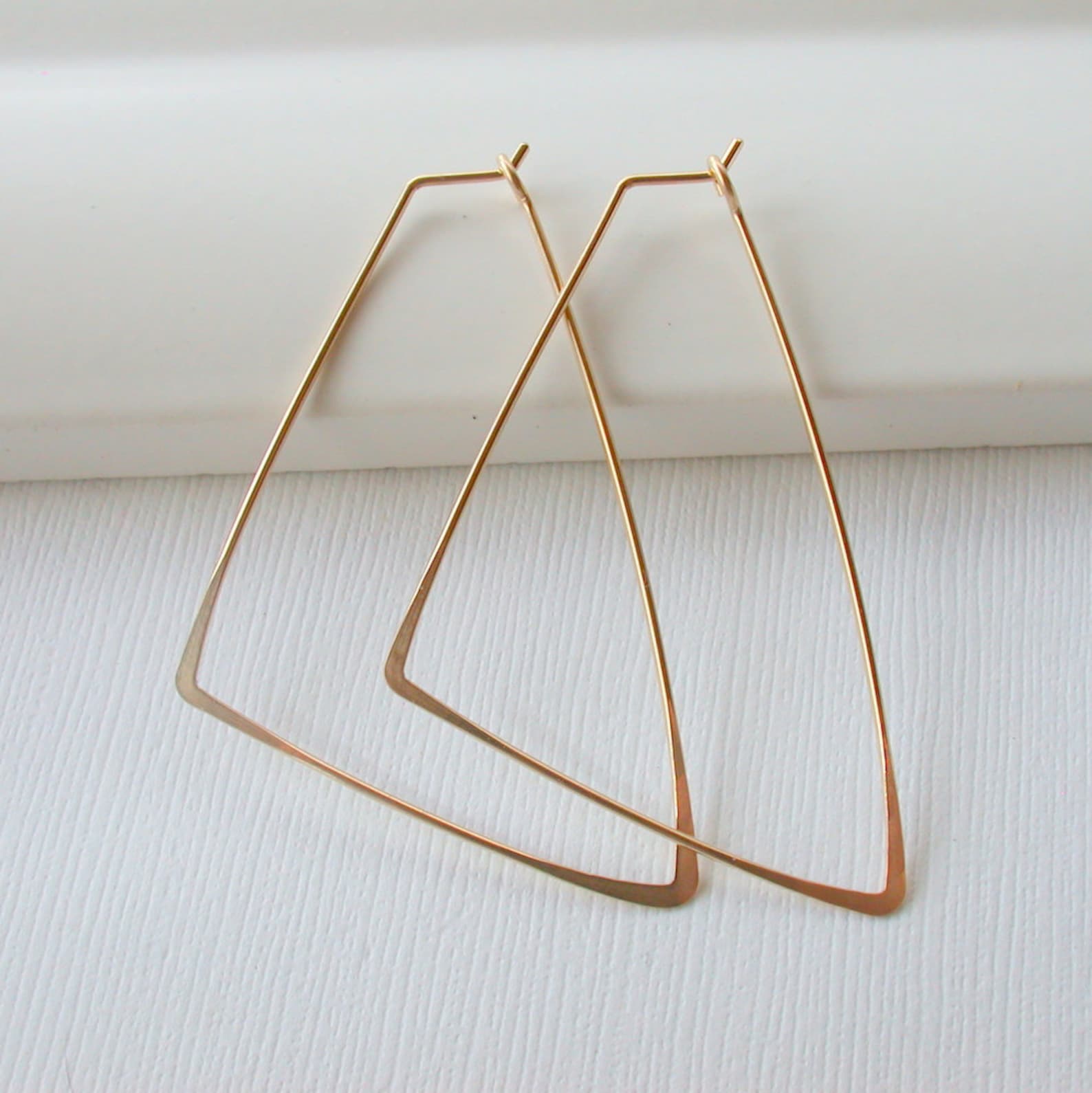 Geometric Hoop Earrings: Sterling Silver, Gold, Rose Gold Fill, 2" - Etsy