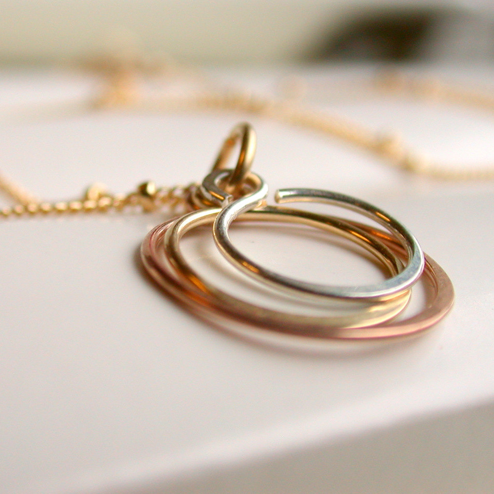 Circle Pendant Necklace Circle Necklace Simple Necklace - Etsy