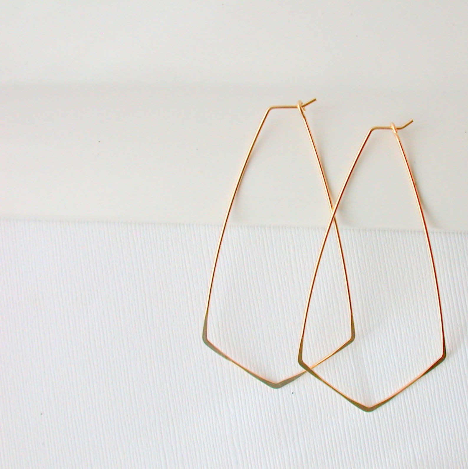 14k Gold Fill Geometric Hoop Earrings. Unique Geometric Hoops. | Etsy