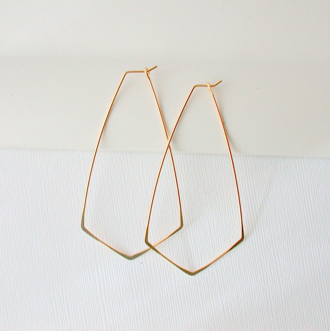 14k Gold Fill Geometric Hoop Earrings. Unique Geometric Hoops. Unique ...
