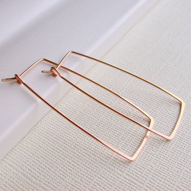 Rectangle Hoops - Etsy