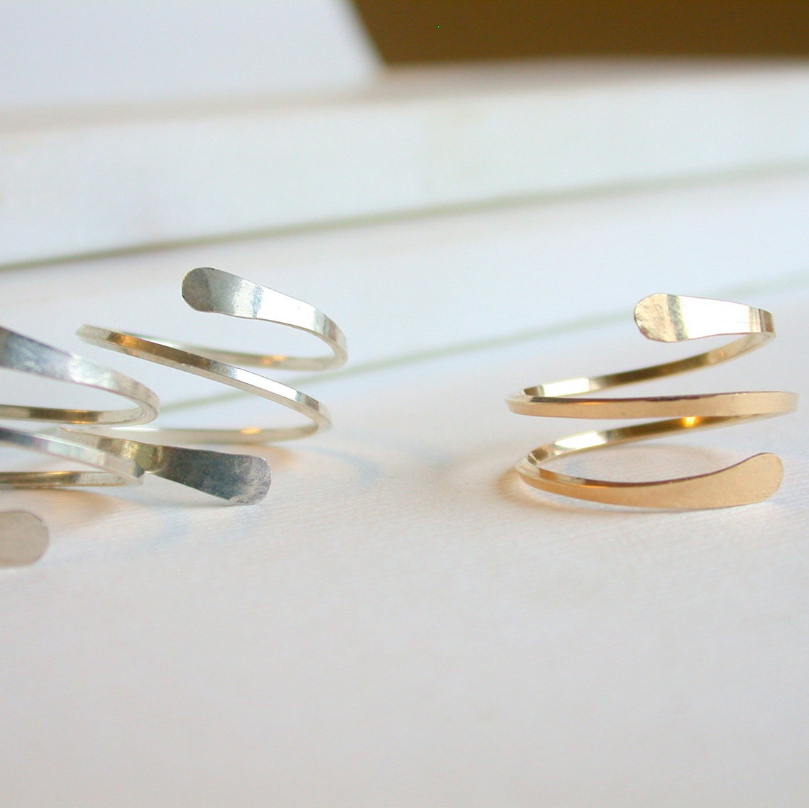 Wrapped Gold Ring. Spiral Gold Ring. Gold Stacking Rings. | Etsy