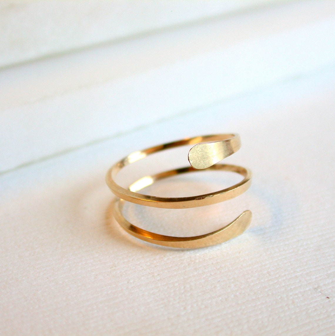 Wrapped Gold Ring. Spiral Gold Ring. Gold Stacking Rings. | Etsy