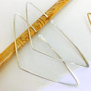 Threader Earrings Triangle Earrings Triangle Hoops Gold Threader ...